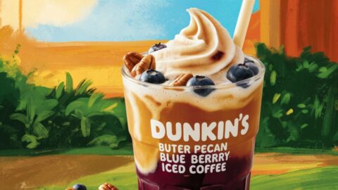 DIY Dunkin' Butter Pecan Blueberry Iced Coffee Recipe at Home
